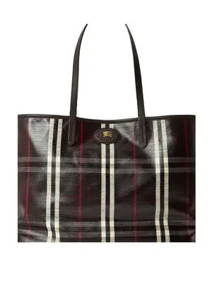 Burberry Plaid Tote Bag - Black