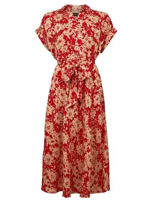 Ralph Lauren Floral Wrap Midi Dress - Red