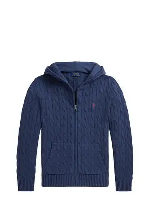 Polo Ralph Lauren Cable Knit Full Zip Hoodie - Blue