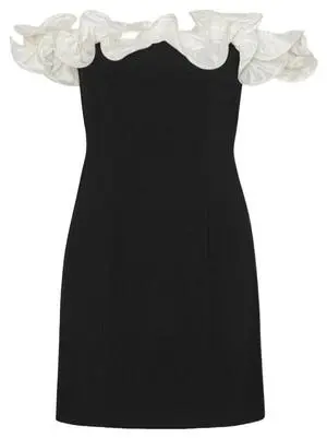 ROTATE BY BIRGER CHRISTENSEN Off-the-shoulder Ruffled Mini Dress - Black