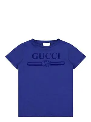 Gucci Fashion Printed Crew Neck T-shirt - Blue