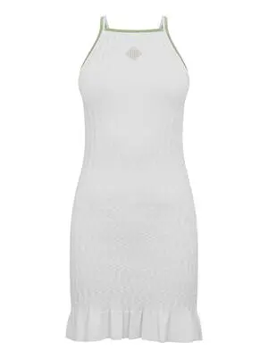 Casablanca Casablanca Tennis Dress With Lace Hem White