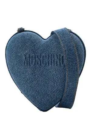 Moschino Moschino Denim Heart Shoulder Bag Blue