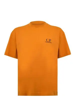C.P. COMPANY Logo Crew Neck T-shirt - Orange