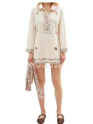 Rixo Astoria Mini Dress - Nude