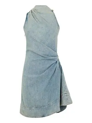 Alexander McQueen Denim Mini Dress - Gray