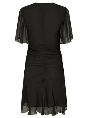 ISABEL MARANT ÉTOILE Isabel Marant Etoile Ruched Mini Dress With Sheer Sleeves