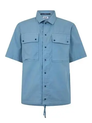 C.P. COMPANY Light Blue Short-sleeve Utility Shirt 