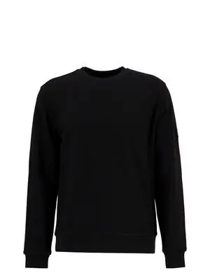 Barbour Crew Neck Long Sleeve Sweatshirt With Logo Patch - Black