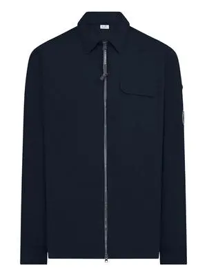 C.P. COMPANY Lens Cotton Long Sleeve Overshirt - Black