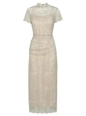 ROTATE BY BIRGER CHRISTENSEN Lamaja Short-sleeved Lace Dress - Nude