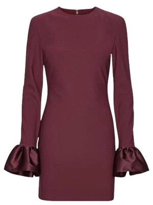 ROTATE BY BIRGER CHRISTENSEN Rositana Mini Dress With Flared Sleeves - Red
