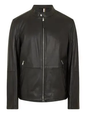 Hugo Boss Leather Casual Jacket - Black