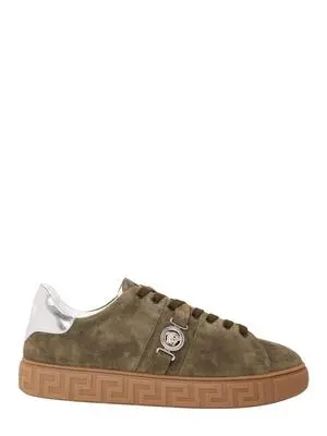 VERSACE Versace Suede Lace-Up Low-Top Sneakers