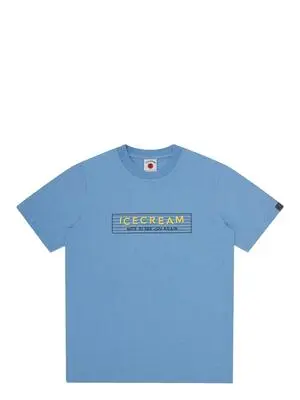 ICECREAM Crew Neck Printed T-shirt Blue