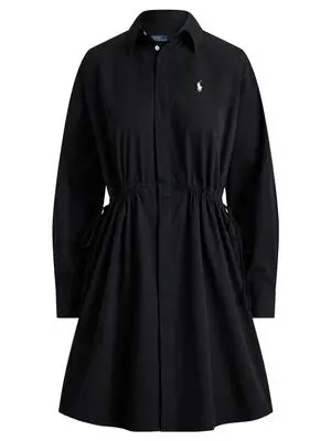 Polo Ralph Lauren Shirt Dress With Drawstring Waist - Black