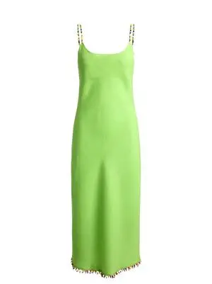 Polo Ralph Lauren Polo Ralph Lauren Linen Camisole Dress With Embellished Straps Green