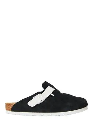 BIRKENSTOCK Suede Mule With Buckle Detail
