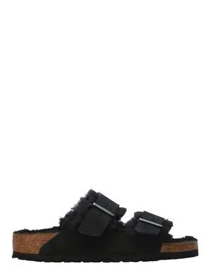 BIRKENSTOCK Birkenstock Sandals With Buckled Straps And Shearling Lining Black