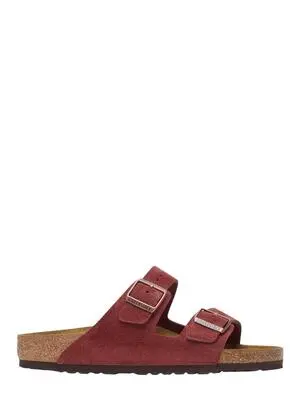 BIRKENSTOCK Birkenstock Dual-Band Suede Slide Sandals Red
