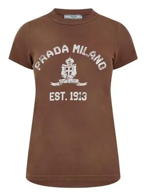 Prada Prada Printed T-Shirt Brown