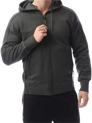 C.P. COMPANY Diagonal Raised Fleece Lens Full-zip Hoodie - Grey