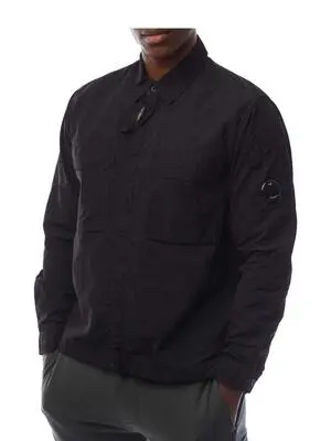 C.P. COMPANY Flatt Nylon Lens Overshirt - Black