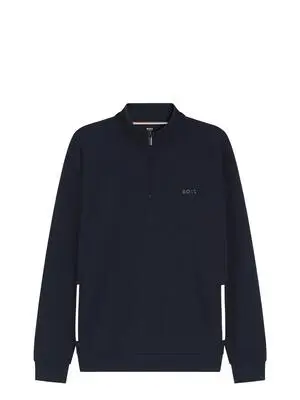 HUGO BOSS BOSS Zip-Up Stand Collar Fleece Top