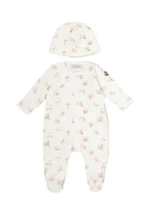 Moncler Printed Cotton Set With Hat - No