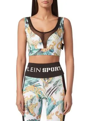 PLEIN SPORT Cropped Graphic Sports Top - Multicolor