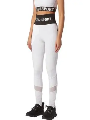 PLEIN SPORT Leggings With Mesh Insets - White