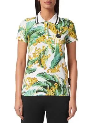 PLEIN SPORT Tropical Print Polo Shirt - Multicolor
