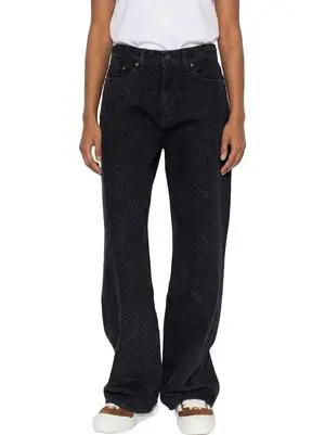 CASABLANCA Casablanca Monogrammed Wide-Leg Jeans