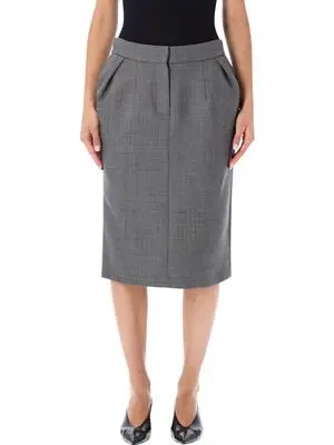 MAGDA BUTRYM Magda Butrym Grey Pleated Midi Skirt