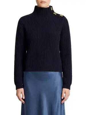 SALVATORE FERRAGAMO Ferragamo Ribbed Turtleneck With Button Detail