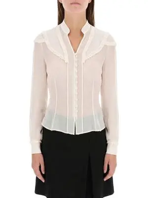 Alexander McQueen McQueen Ivory Shirt With Ruffle Detailing Ivory