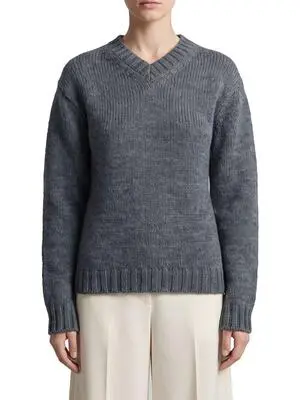 JIL SANDER Jil Sander Ribbed V-Neck Pullover Grey