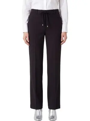 ERMANNO FIRENZE Tailored Drawstring Trousers - Black