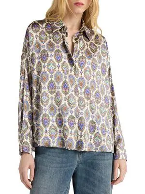 Momoni Printed Silk Shirt - Cream