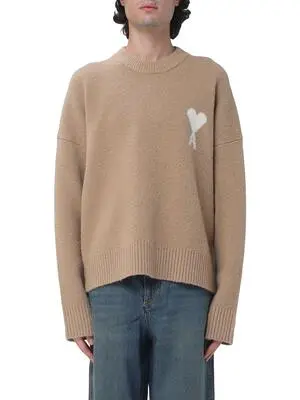 AMI Paris Wool And Alpaca Crewneck Jumper - Beige