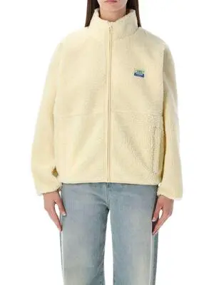 American Vintage American Vintage Fleece Zip Up Jacket Beige