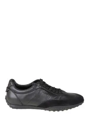 TOD'S Low-top Lace-up Sheepskin Sneakers - Black