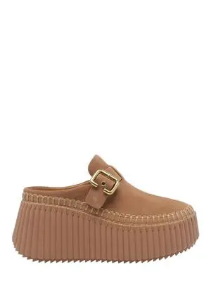 Chloé Heeled Mules With Buckle Detail - Brown