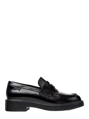 Camper Loafers With Floral Embellishment - Black