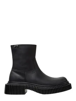 Camper Ankle Boots With Lug Sole - Black