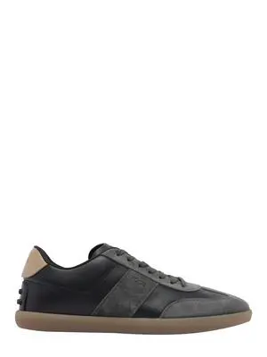 TOD'S Tod's Lace-Up Suede And Leather Sneakers Brown