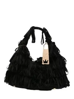 LA MILANESA Capucine Fringe Handbag - Black