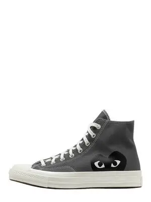 Play Comme Des Garcon High Top Sneakers With Graphic Logo - Grey