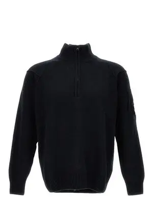 C.P. COMPANY Grs Lambswool Half-zip Sweater - Black