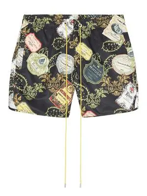 Rhude All-over Print Swim Shorts - Blackmulti